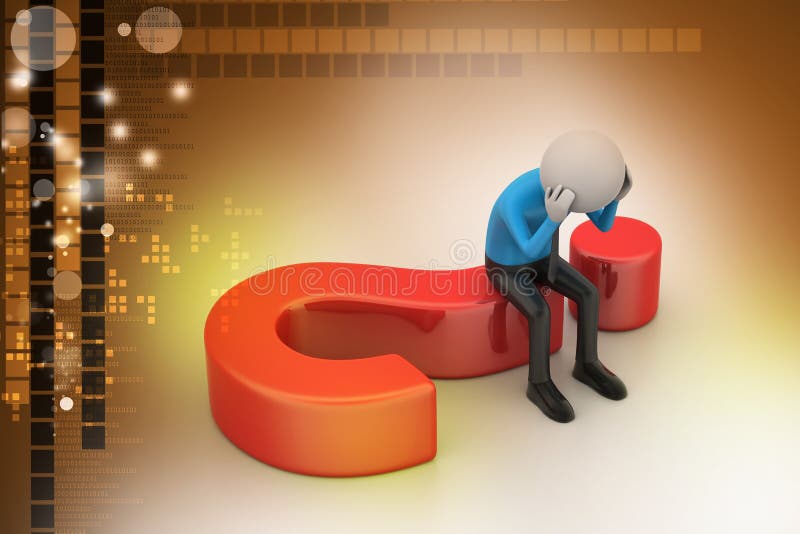 Man Sitting on a Question Mark. Business Concept. Stock Illustration ...