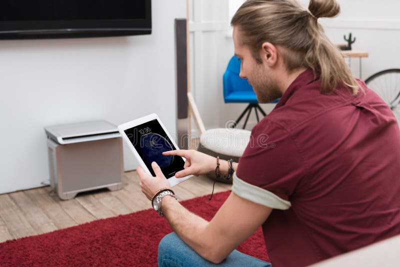 Man using ipad editorial stock photo. Image of caucasian - 30059403