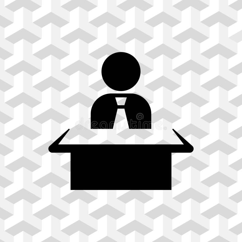 Man Sitting at the Table Icon Stock Vector Illustration Flat Design ...
