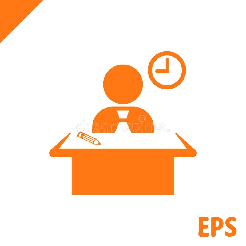 Man Sitting at the Table Icon Stock Vector Illustration Flat Design ...