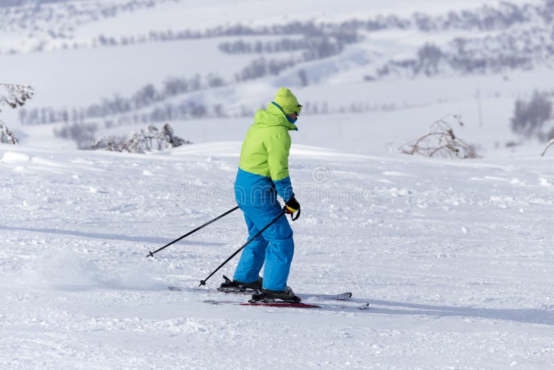 Man Skiing in the Snow in Winter Editorial Photography - Image of view ...