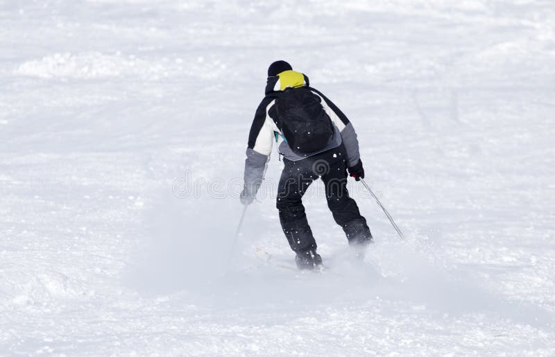 Man Skiing in the Snow in Winter Editorial Photo - Image of white ...