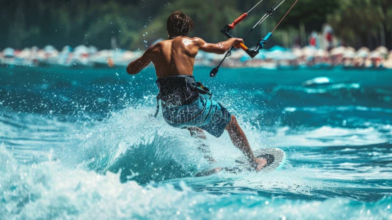 Man Riding Surfboard on Wave Stock Photo - Image of surf, board: 317419318