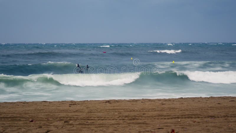 Man Riding Surfboard on Wave in Ocean Stock Footage - Video of skill ...