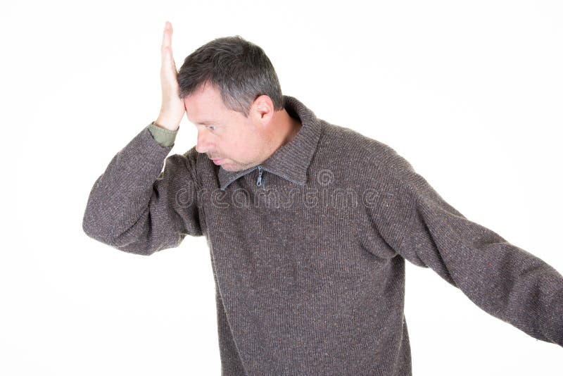 Man Slaps His Forehead Front Head with the Palm of Hand Stock Image ...