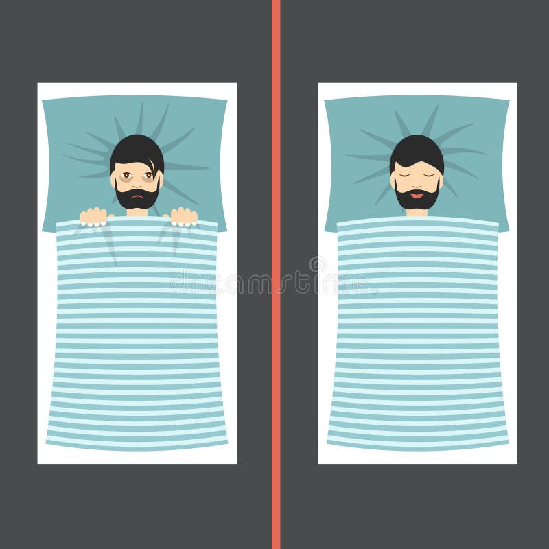 Man with Sleep Problems and Insomnia Symptoms Versus Good Sleep Man ...