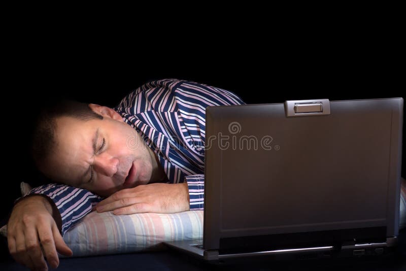 1,138 Man Bed Computer Pajamas Stock Photos - Free & Royalty-Free Stock ...