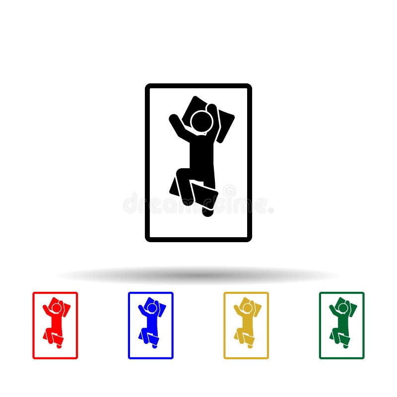 Man Sleeping On Belly Multi Color Icon. Simple Glyph, Flat Vector Of ...