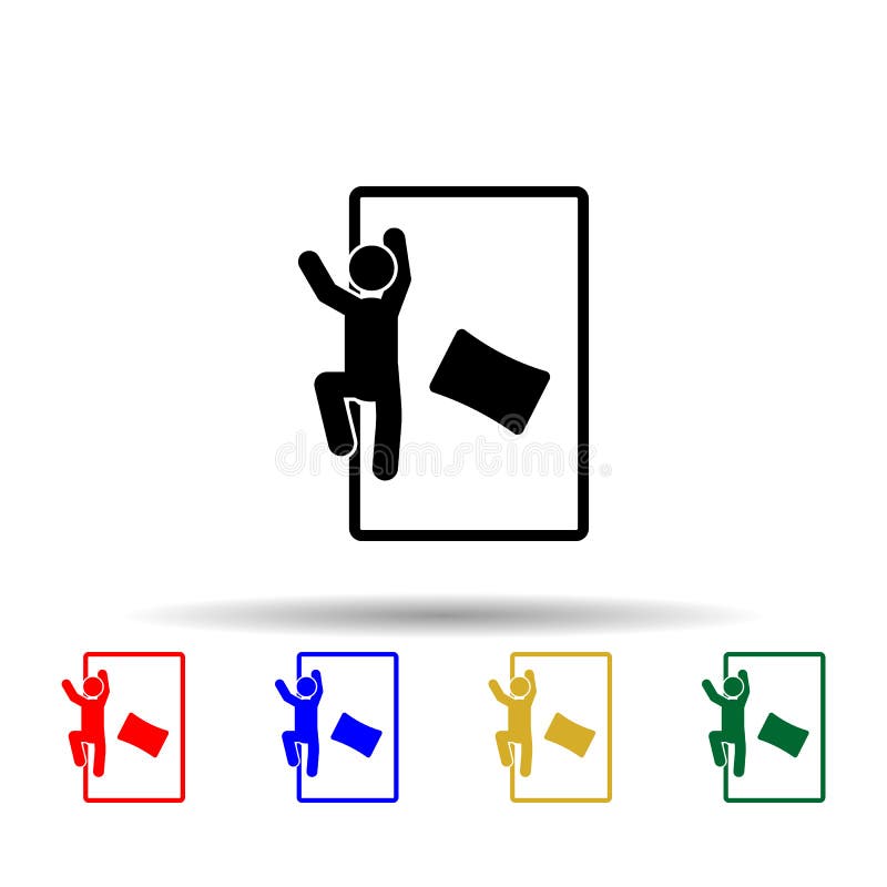 Man Sleeping on Belly Multi Color Icon. Simple Glyph, Flat Vector of ...