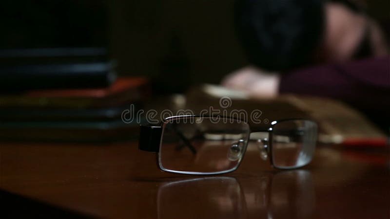 Man Sleeping on His Notes stock footage. Video of video - 65060346