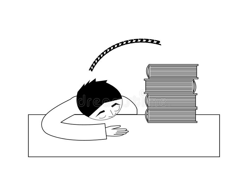 Sleeping Student Books Isolated Stock Illustrations – 62 Sleeping ...
