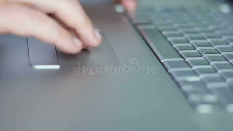 The Man Slide His Fingers on the Touchpad Stock Footage - Video of ...