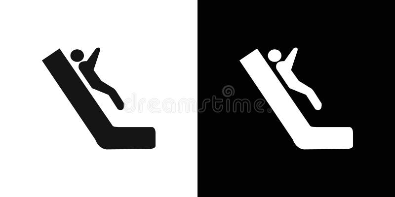 Man Slide on Slope Icon Flat Line Illustration Stock Vector ...