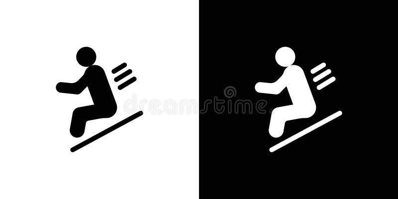 Man Slide on Slope Icon Logo Set Vector Stock Vector - Illustration of ...