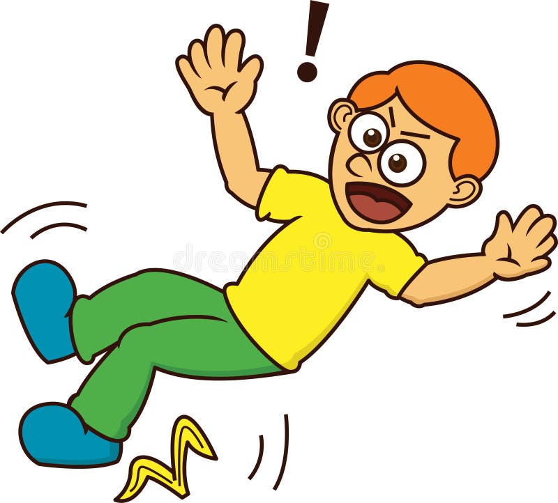 Man Slipping on Banana Peel Cartoon Stock Vector - Illustration of ...