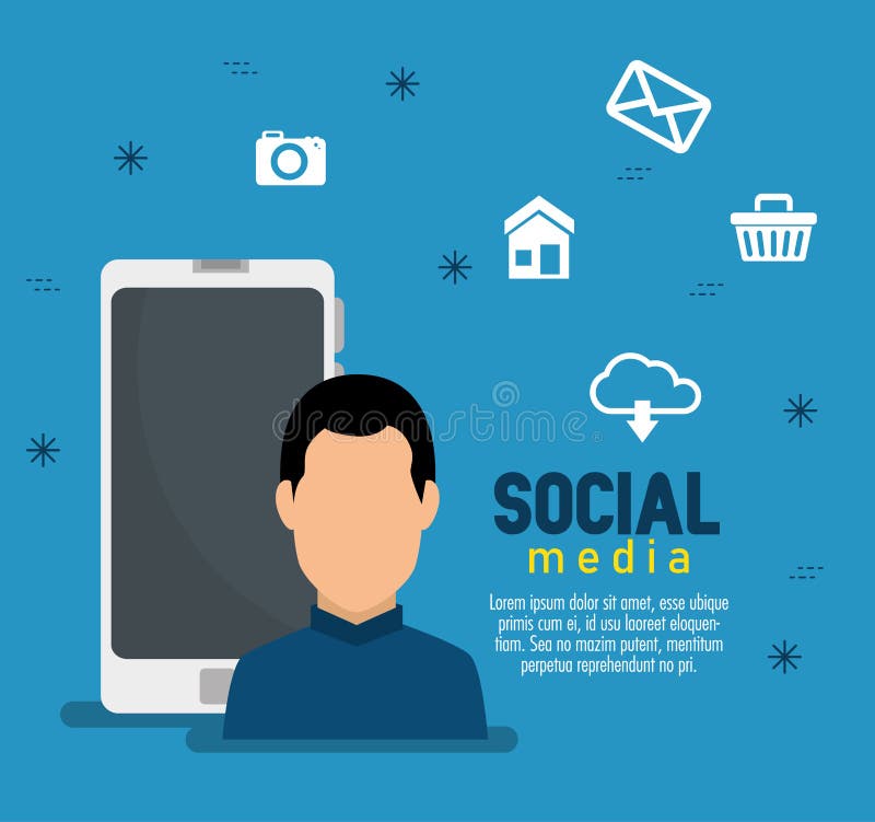 Man with Smartphone Technology and Global Apps Stock Vector ...