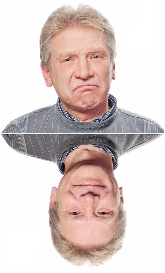 Man with a Smile and Sad Man Stock Photo - Image of pullover, good: 7857048