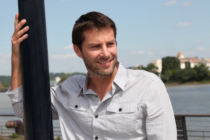 Man smiling stock photo. Image of close, view, dark, handsome - 23020846