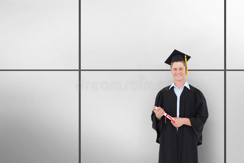 Composite Image of Man Smiling As he Has Just Graduated with His Degree ...