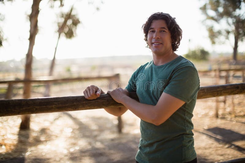 Man Smiling at Camera in the Ranch Stock Image - Image of vacation ...