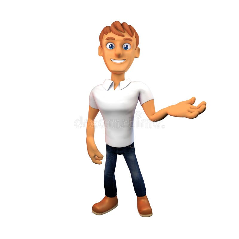 Man Smiling with Extended Hand Stock Illustration - Illustration of ...