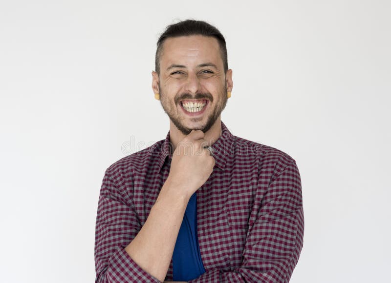Man Smiling Happiness Casual Studio Portrait Stock Photo - Image of ...