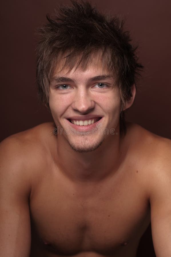 Man smiling stock photo. Image of portrait, male, torso - 85418024