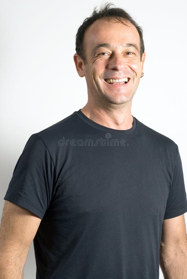 Man Smiling - Vertical stock photo. Image of adult, laughter - 5640494