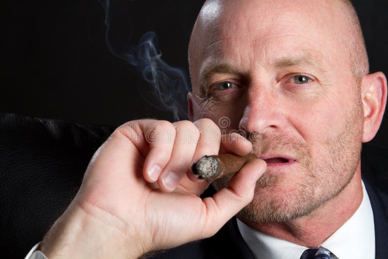 Man Smoking stock photo. Image of holding, closeup, older - 14045002