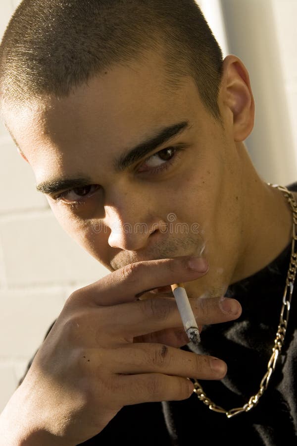 Man smoking cigarette stock image. Image of hair, single - 3300009
