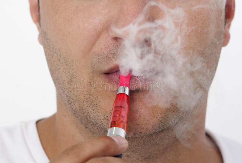 Man Smoking Electric Cigarette Stock Image - Image of addiction ...