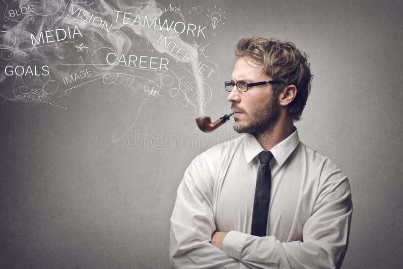 Man smoking a pipe stock image. Image of glasses, fashion - 29795795