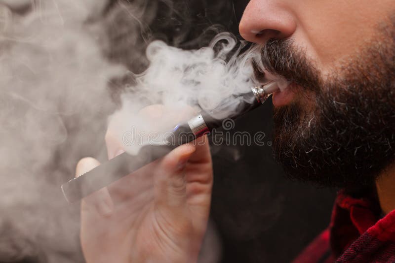Man Smoking or Vaping E-cigarette Stock Photo - Image of nose, vaping ...