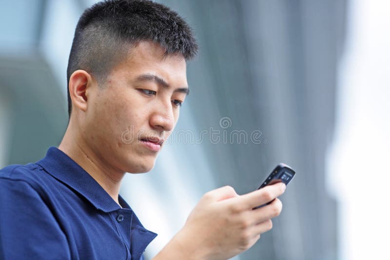 Portrait of Handsome Man on Phone Call Stock Image - Image of cosy ...