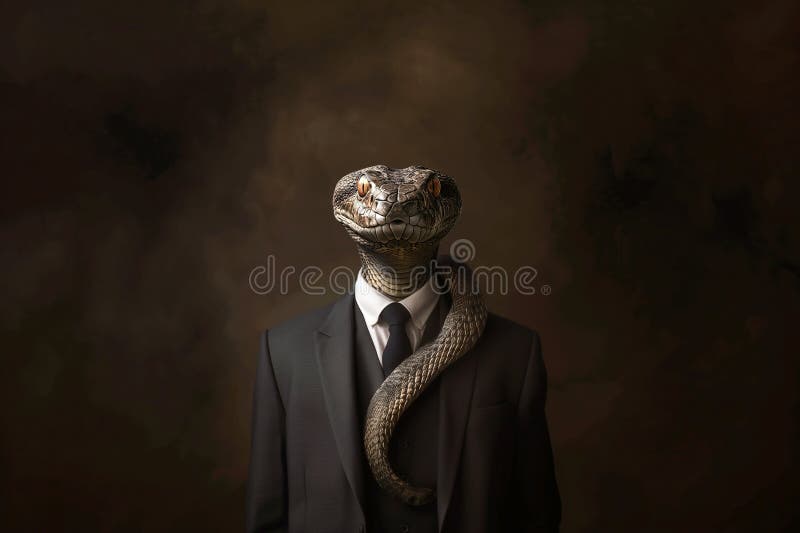 Man snake head stock illustration. Illustration of business - 335548883