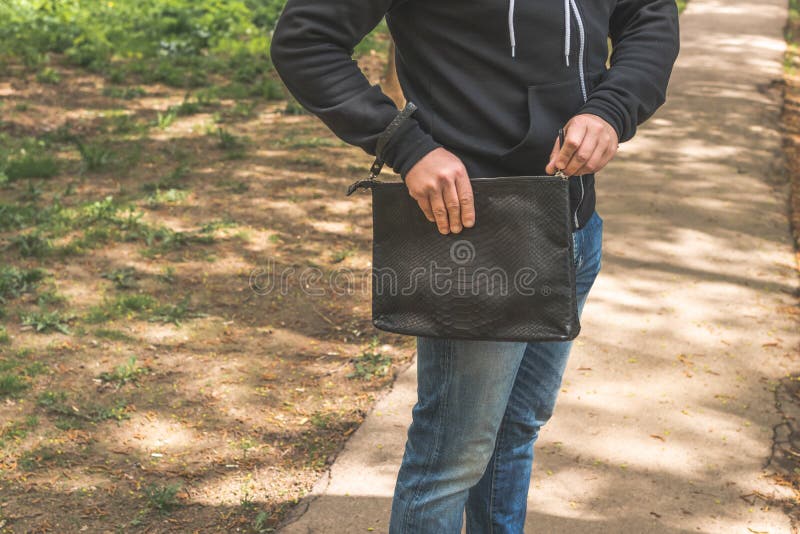 Man Snakeskin Python Handbag Nature Background Stock Photos - Free ...