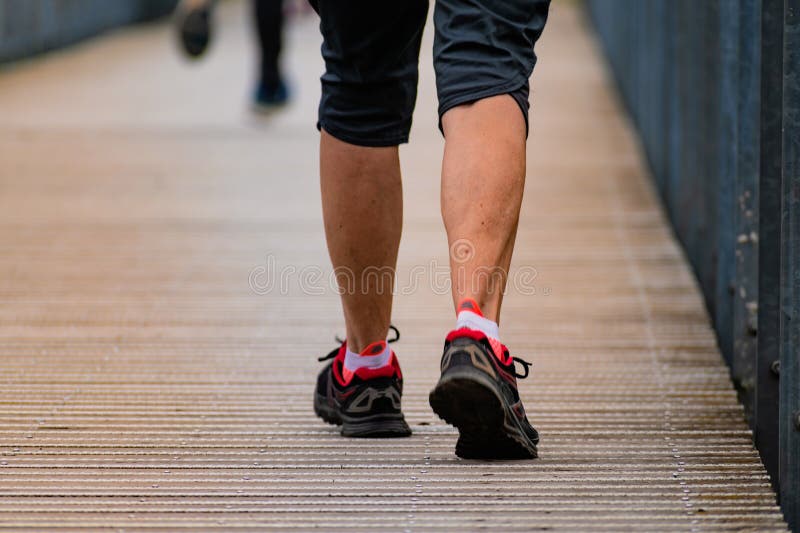 Man with Sneakers Running on a Path, Helathy Activity To Make Exercice ...
