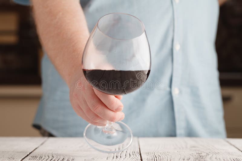 Man Sniffing Red Wine in a Glass, Close Up Stock Photo - Image of taste ...