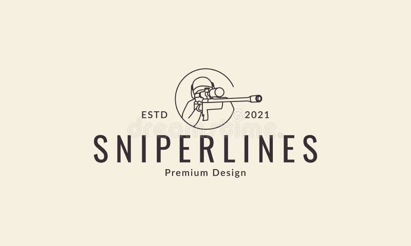 Man Sniper Lines Simple Circle Logo Design Vector Icon Symbol ...