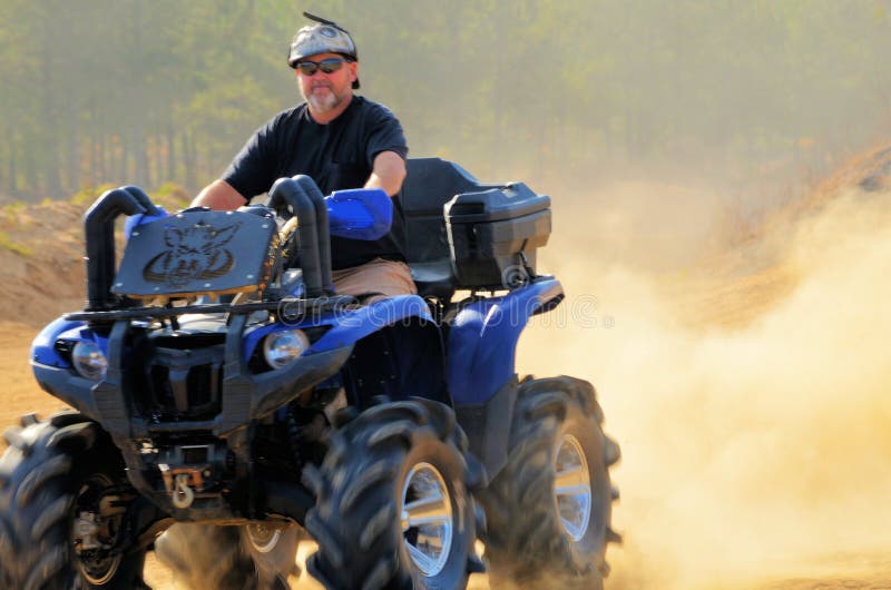 Snorkled ATV 4 Wheeler Big Tires Dusty Stock Photo - Image of wheeler ...