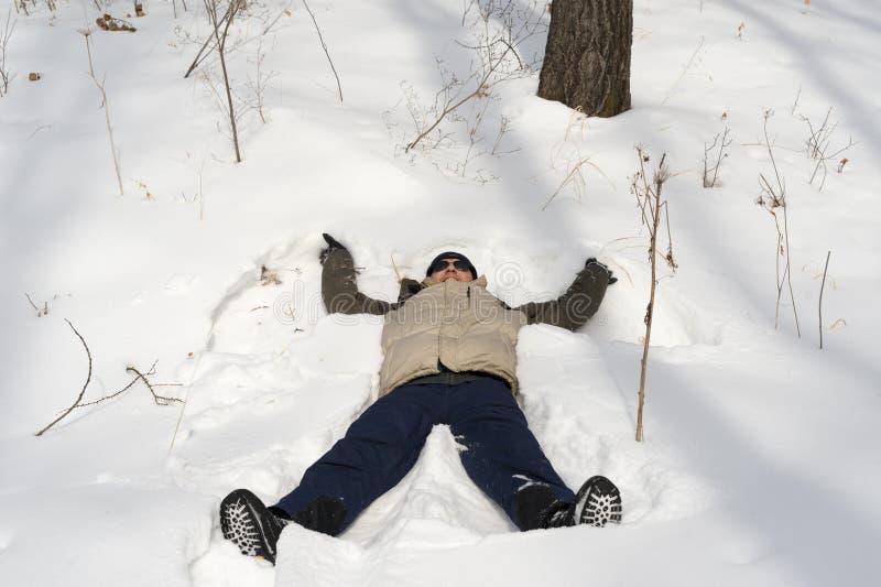 Man in snow stock image. Image of leisure, caucasian - 27928523