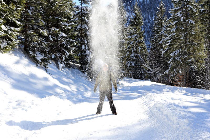 Snow Dust Dazzle Shining on Winter Skiing Slope Stock Photo - Image of ...