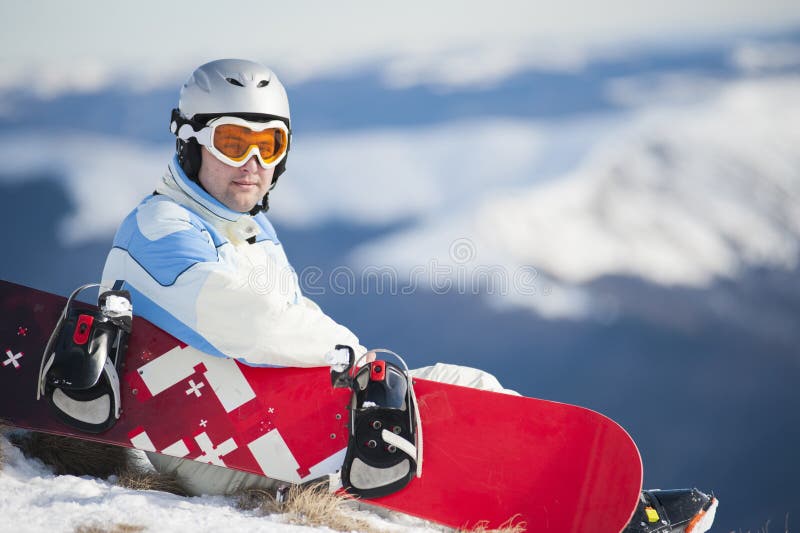 Man with snowboard stock photo. Image of series, people - 48971514