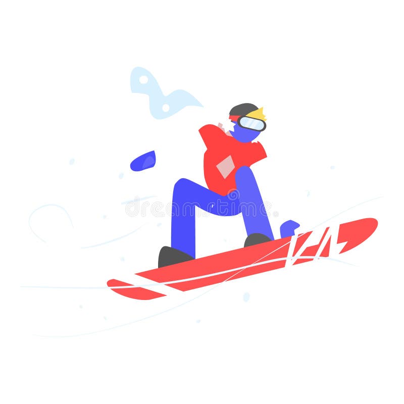 Man Snowboarding. Winter Vector Illustration Stock Vector ...