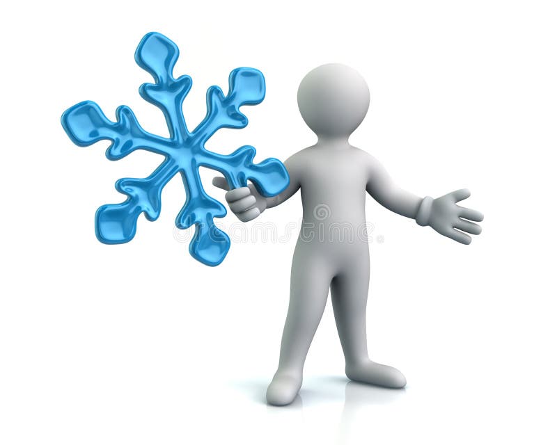 Man with snowflake stock illustration. Illustration of christmas - 61096782