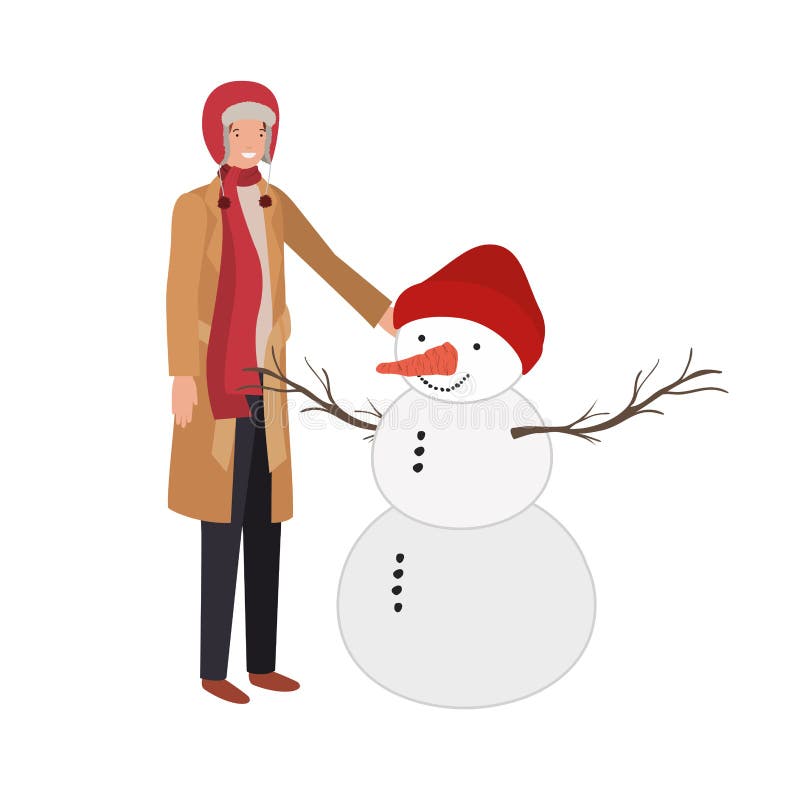 Man with Snowman Avatar Character Stock Vector - Illustration of snow ...