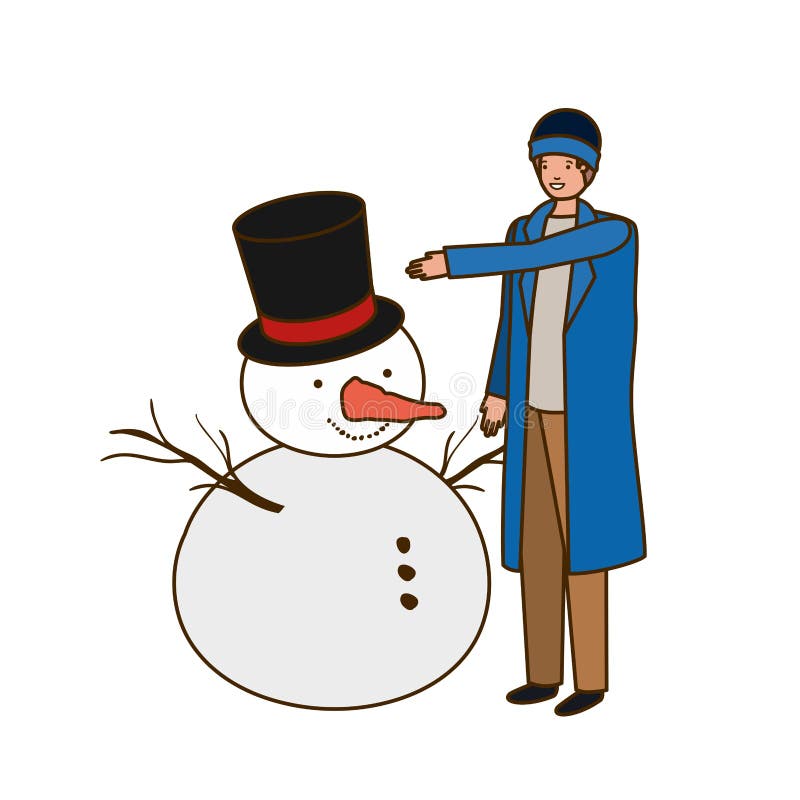 Man with Snowman Avatar Character Stock Vector - Illustration of ...