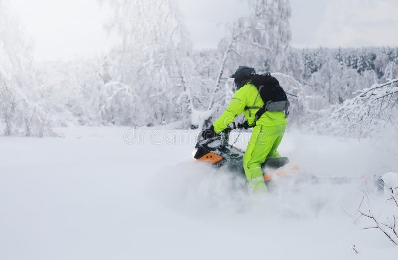 Man on snowmobile stock image. Image of recreation, person - 84270985