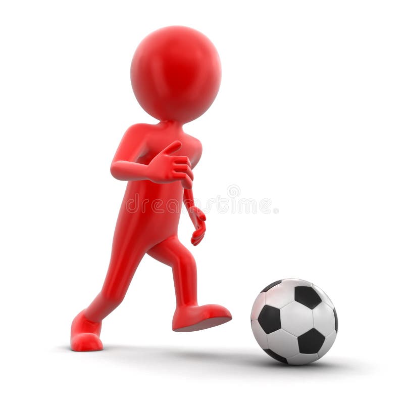 Man with Soccer Football (clipping Path Included) Stock Illustration ...