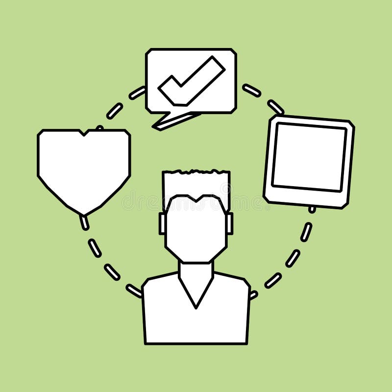 Man and Social Media Design, Vector Illustration Stock Vector ...